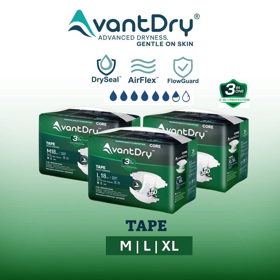 [BUNDLE/CARTON] AvantDry Core Unisex Adult Diaper Tape