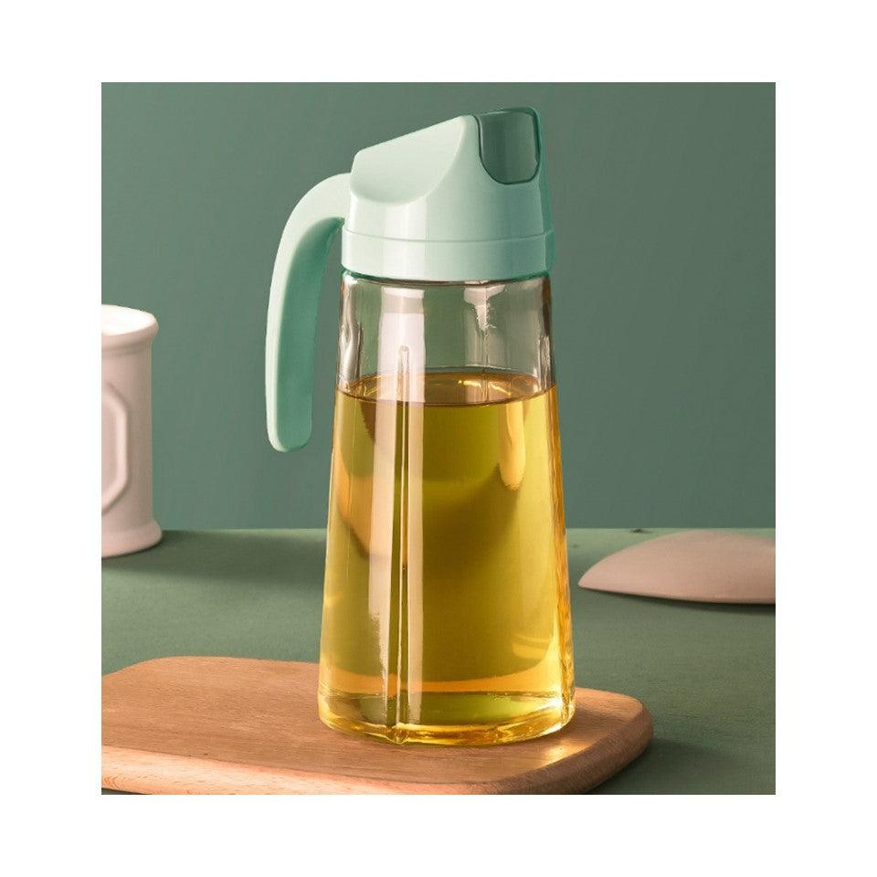 Glass Oil Dispenser Bottle 600ml - Green | Kyndle Pte Ltd